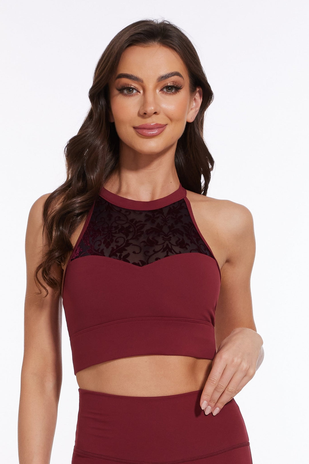 Sexy Flora Mesh Bra - Angora Red